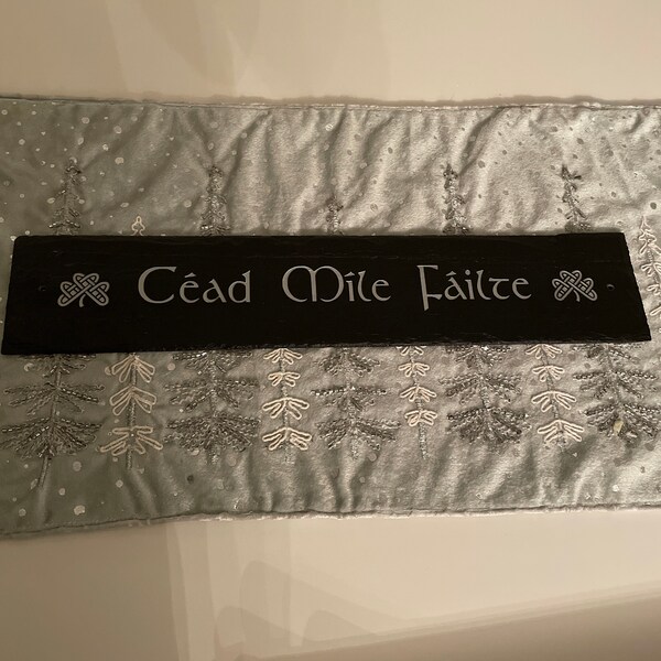 Irish Welcome Sign - Céad Mile Fáilte - Slate Sign-porch Welcome Sign ...
