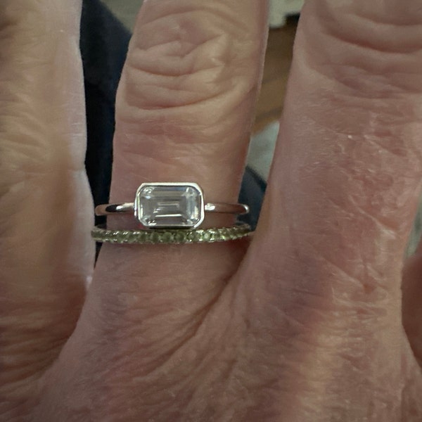 Baguette Ring, Rectangle Ring, Bezel Set Ring, Bezel Set Engagement ...