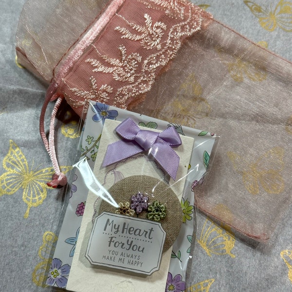 Floral Embroidery Brooch Pin Handmade Girl Embroidered Pin party Coat ...