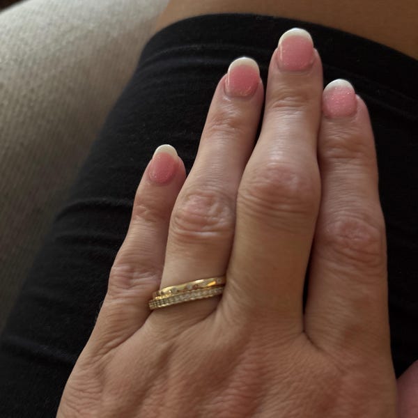 2 Rings Set, Stackable Rings, Eternity Rings, Silver Rings, Bezel Ring Set, Jewelry Set, Gift ...