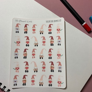 Gnome Planner Stickers Valentine Gnomes Stickers Valentines Day ...