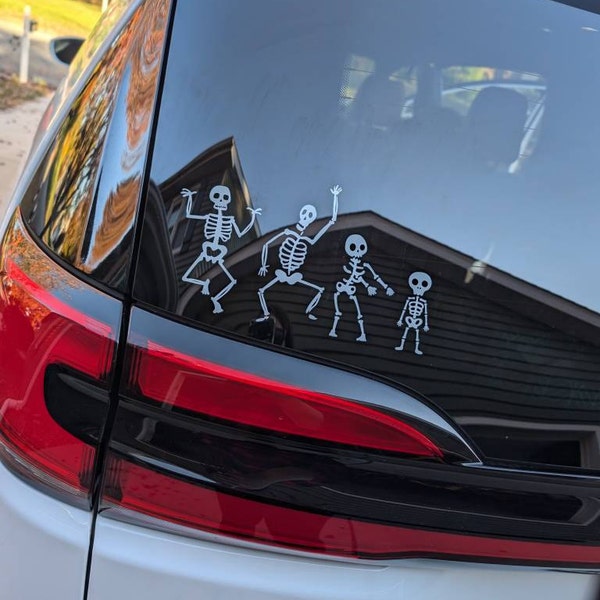 Skeleton Family Decal, Custom Family Car Decal, Dog Skeleton Sticker ...