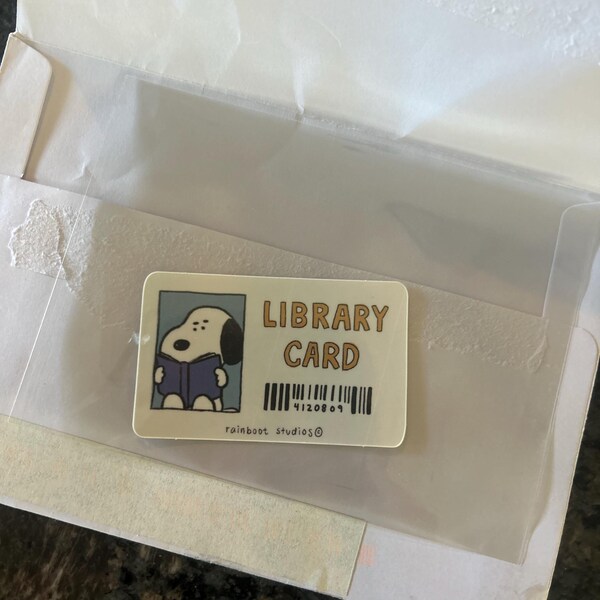 Cute Snoopy Miffy Peanuts Reading | Library Card Stickers - Glossy ...