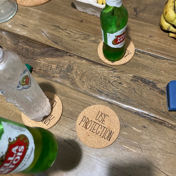 Funny Cork Coasters Set of Ten - Etsy
