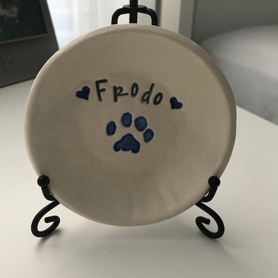Pet Memorial Pet Remembrance Dish Paw Print Personalized Pet Dish Loss ...