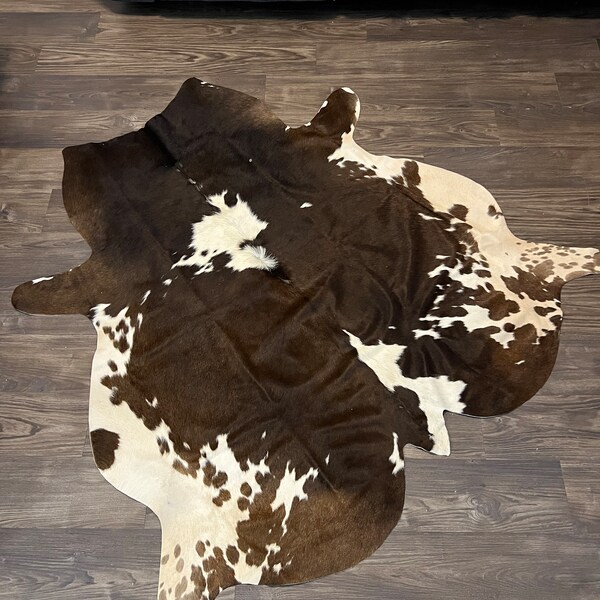 Genuine Tricolor Hair on Cowhide Rug, Speckled Brazilian Cow Hide Rug ...