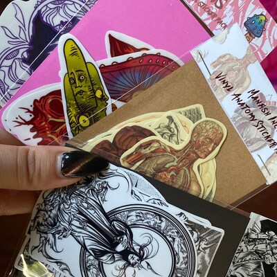 Dark Horror Art Waterproof Vinyl Sticker Set Goth Heavy Metal - Etsy