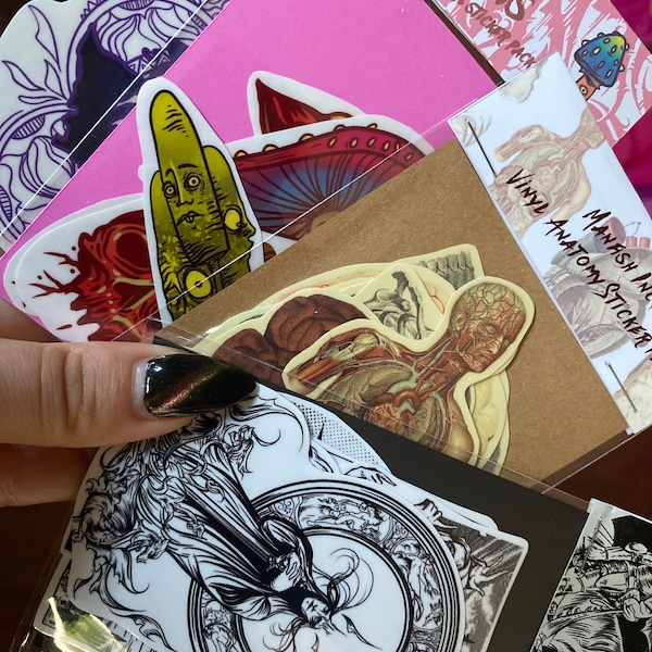 Dark Horror Art Waterproof Vinyl Sticker Set Goth Heavy Metal Skull ...