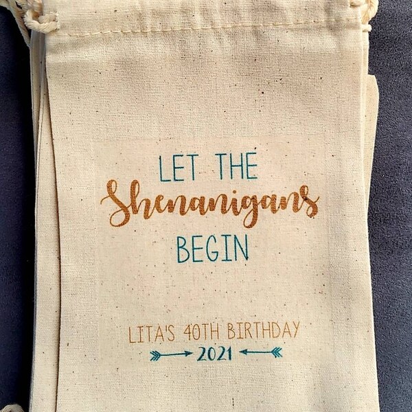 Let the Shenanigans Begin Custom Adult Party Favor and Gift Bags for ...