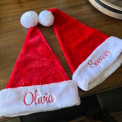 Personalized Embroidered Santa Hat, Personalized Christmas, Xmas Wear ...