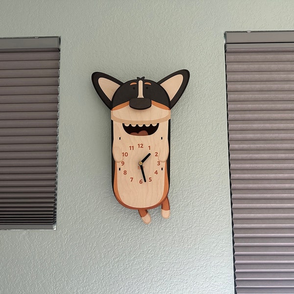 Corgi Pendulum Clock | Corgi Clock | Pembroke Corgi | Gift for Corgi ...