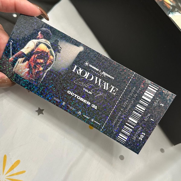 Physical Ticket Custom Personalized Laminated Concert Event Ticket ...