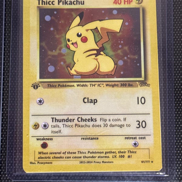 Custom-made Thicc Pikachu Card - Etsy