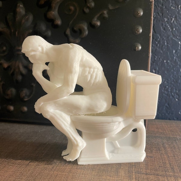 Thinker on Toilet Figure, Bathroom Décor, 3D Printed - Etsy