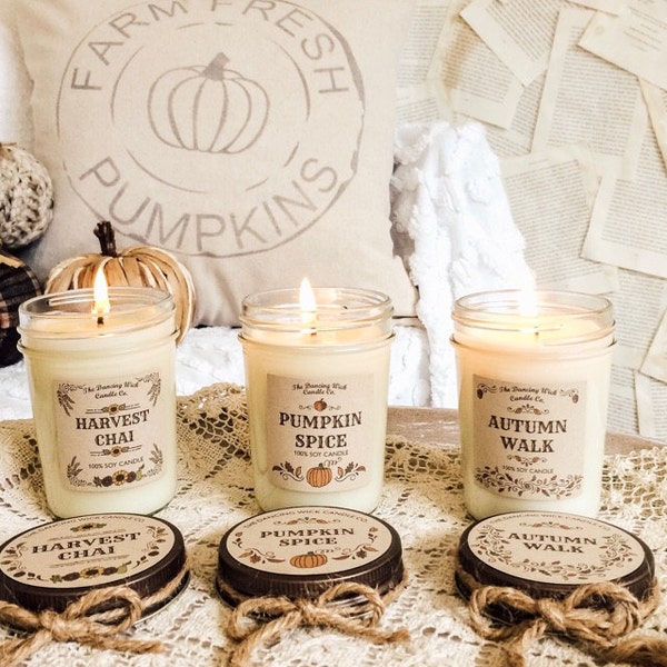 Set of 3 Fall Candles / Candle Gift Set / Fall Decor / Best Selling ...