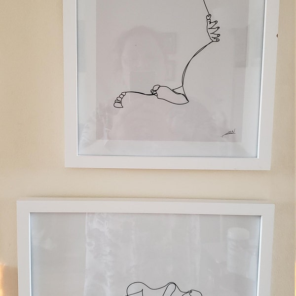 Abstract Art, One Line Drawing, Continuous Line Art, Female Figure ...