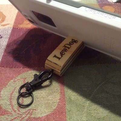 Personalized Wooden Key Ring. Mobile Phone Stand. Key Ring Phone Stand ...