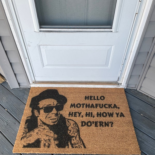 Rap Doormat, Welcome Mat, Funny Doormat, Hello Mothafucka, Hey, Hi, How ...