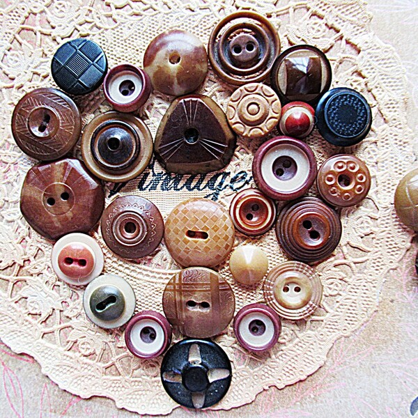 Antique Shoe Buttons 20 Medium Brown Metal Victorian Boot Buttons Shoe ...