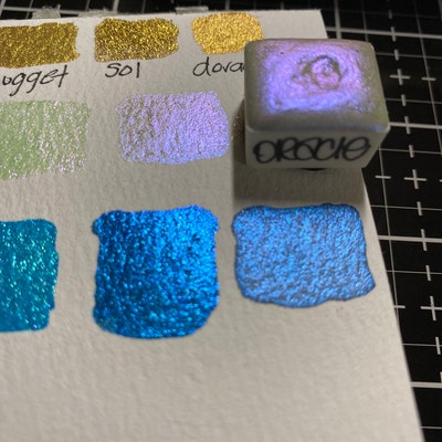 Oracle Violet Blue Phantom Colorshift Shimmer Handmade Watercolor Half ...
