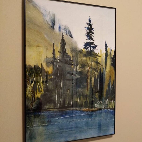 Nancy Nicole Night, Turquoise Watercolor Print, Relaxing Cerulean Blue ...