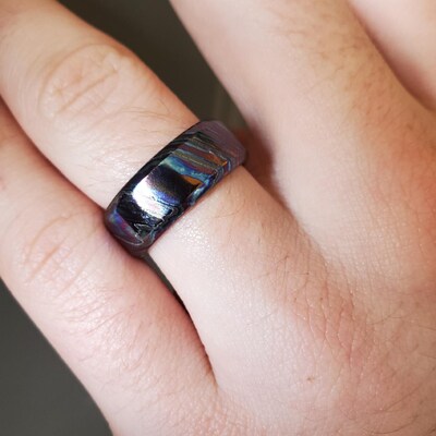LIMITED EDITIONDARK Black Zrti Ring 8mm polished Timascus - Etsy