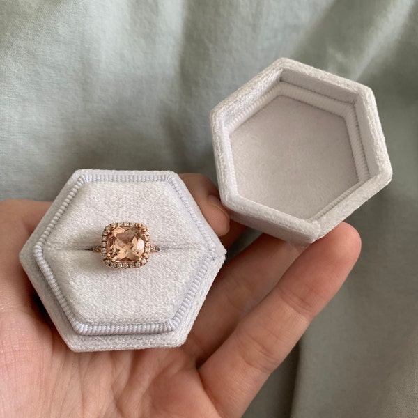 9 Colors- Velvet Ring Box, Engagement Ring Box Double and Single Slot ...