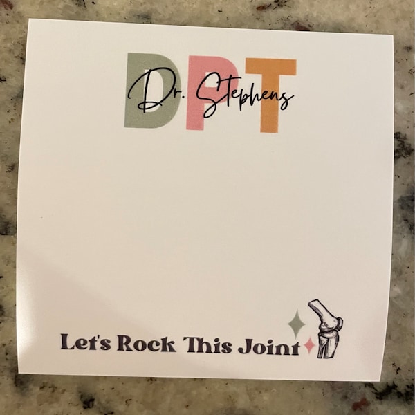 Doctor of Physical Therapy, DPT Note Pad, DPT Graduation Gift, New ...