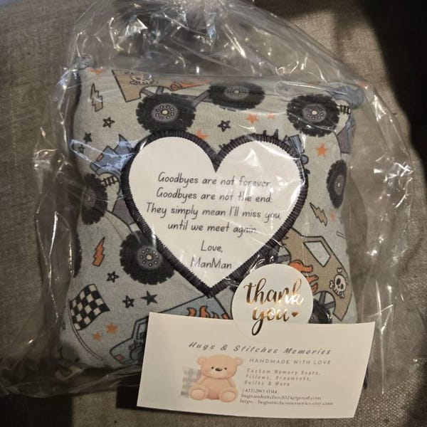 Small Custom Memory Pillow Handmade From a Loved One’s Clothes With ...
