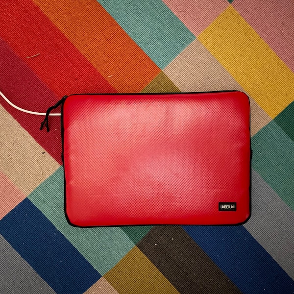Red Laptop Case From Upcycled Fabric, Laptop Sleeve for 13 Inch & 14 ...