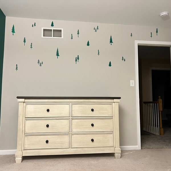 Fir Tree Forest Pattern Wall Stencil - Large Wall Stencils, Tree ...