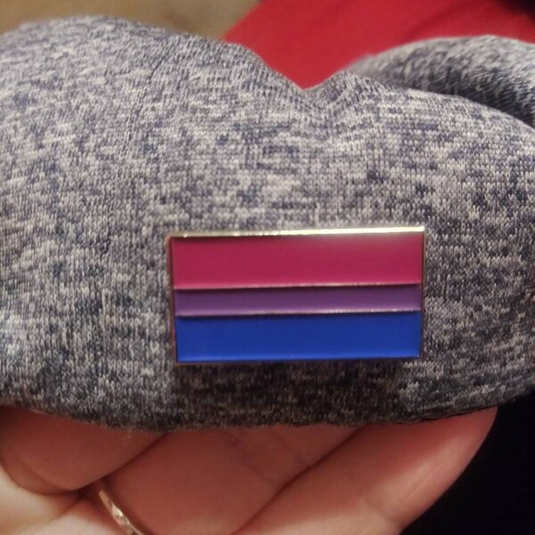 Bisexual Pride Pink Purple Blue Flag 1" Lapel Pin Badge Supports ...