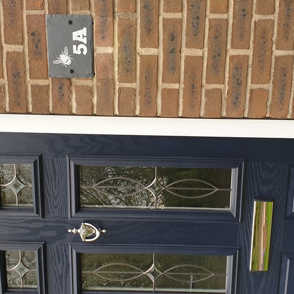 Rustic Slate Door Number, Slate Gate Sign Plaque, Stone Home Number ...