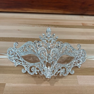 Sliver Rhinestone Mask, Crystal Mask, Bridal Mask, Wedding Mask ...
