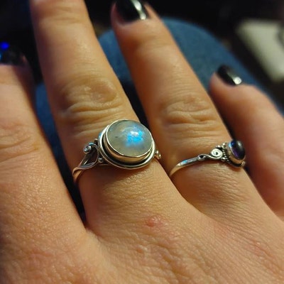 Natural Pink Moonstone Ring Moonstone Ring 925 Solid - Etsy