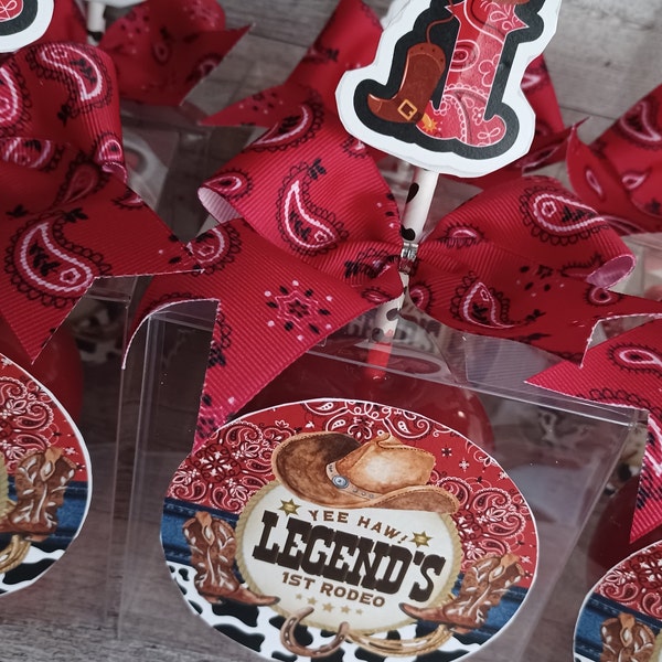Cowboy Birthday Lollipop Labels: Western Rodeo Party Favors (editable ...
