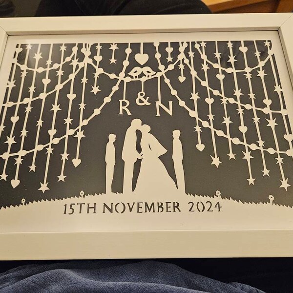 Personalised Wedding Papercut Gift Anniversary Engagement - Etsy