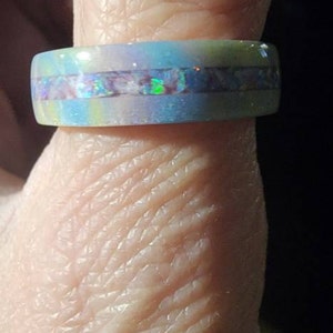 Unicorn Poop Diamondcast Ring With Opal Inlay on an 8mm Wide Channel ...