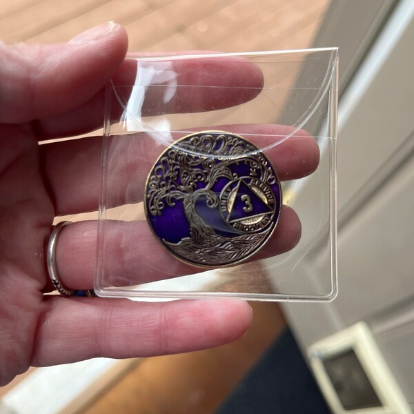 2 Year Sobriety Mint Winding River Gold Plated AA Recovery Medallion ...