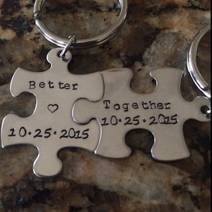 Personalized Keychain Couples Keychains, Better Together, Puzzle ...