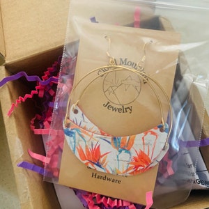 Wood Hoop Earring, Patina Wooden Nested Hoops, Wood and Leather Hoop ...