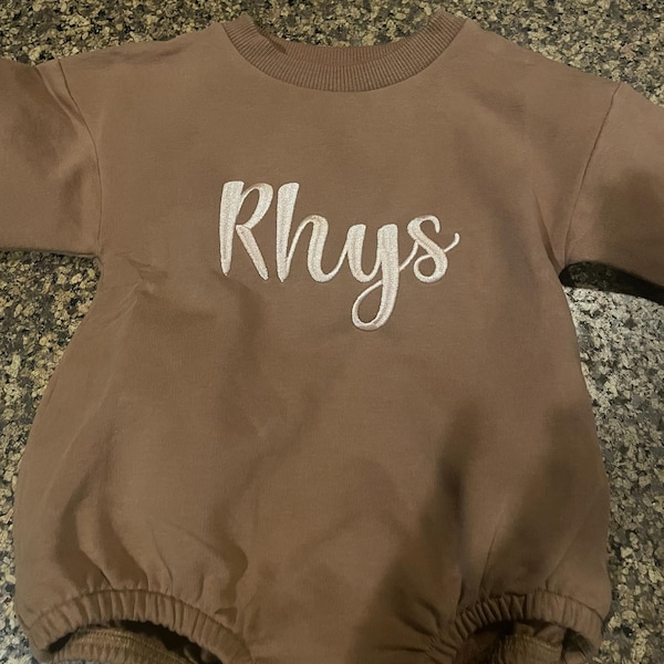 Baby Sweatshirt Romper, Organic Cotton Embroidered Long Sleeve Infant Sweatshirt, Baby ...
