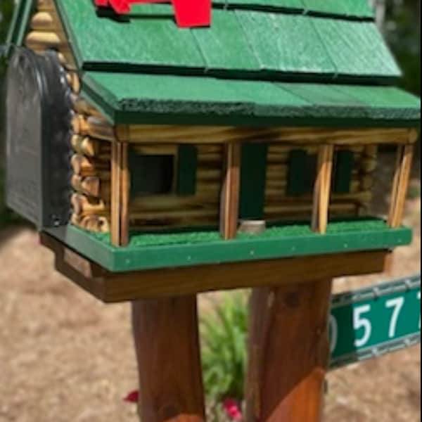 Log Cabin Wooden Mailbox - Etsy