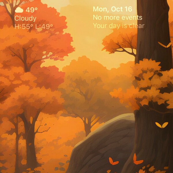 Studio Ghibli Inspired Autumn iPhone Wallpaper Fall Season Wallpaper ...