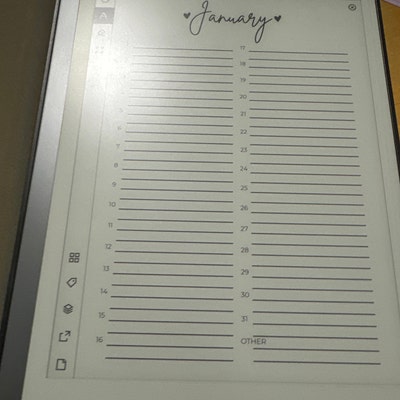 Remarkable 2 Template Weekday Menu Planner, Grocery List, Left and ...