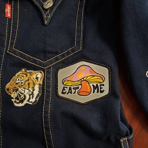 Vintage 1970's eat Me Mushroom Embroidered Iron on Patch 4 X 3 - Etsy