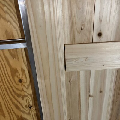 Homacer Black Rustic Ceiling Mount Non-bypass Sliding Barn Door ...