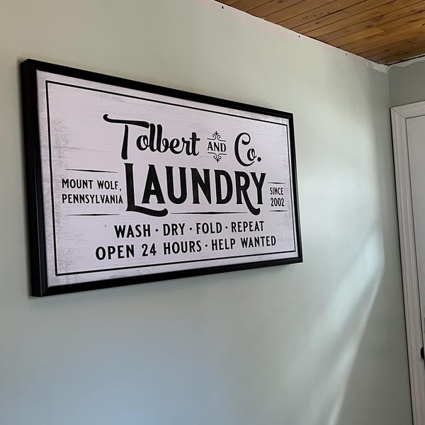 Laundry and Co Sign, Custom Laundry Room Signs | Large Laundry Room ...