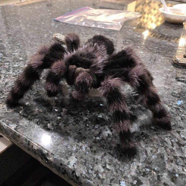 Realistic Tarantula Spider, Poseable Shelf Decor, Wall Mountable Faux ...