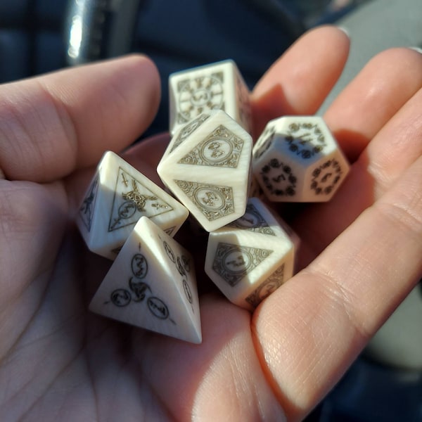 Viking Medieval Bone Dice-dnd D and D Dice Set-dungeons & Dragons Dice ...